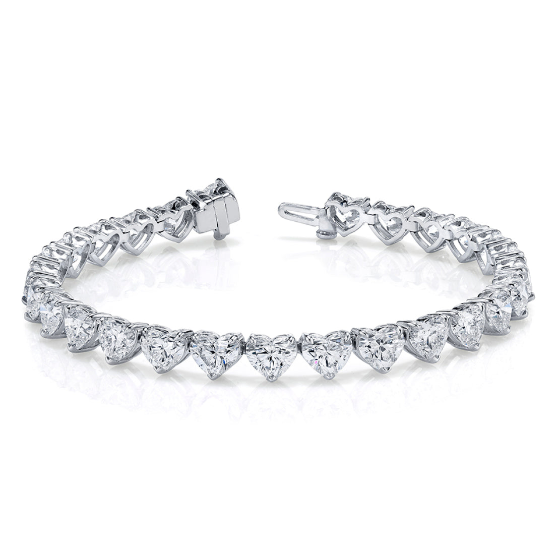 Classic Heart-Shaped Diamond Bracelet